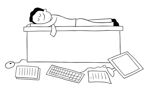 Clipart Person Sleeping At Computer
