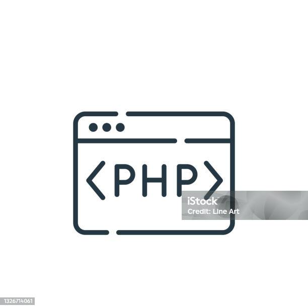 Php Icône Vectorielle Du Concept De Programmation Illustration De Ligne Mince De Php Trait