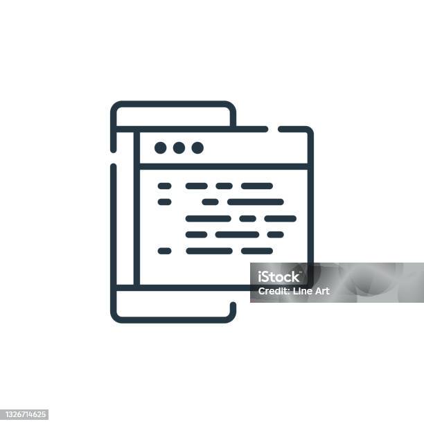 Coding Icon Vector From Programming Concept Thin Line Illustration Of