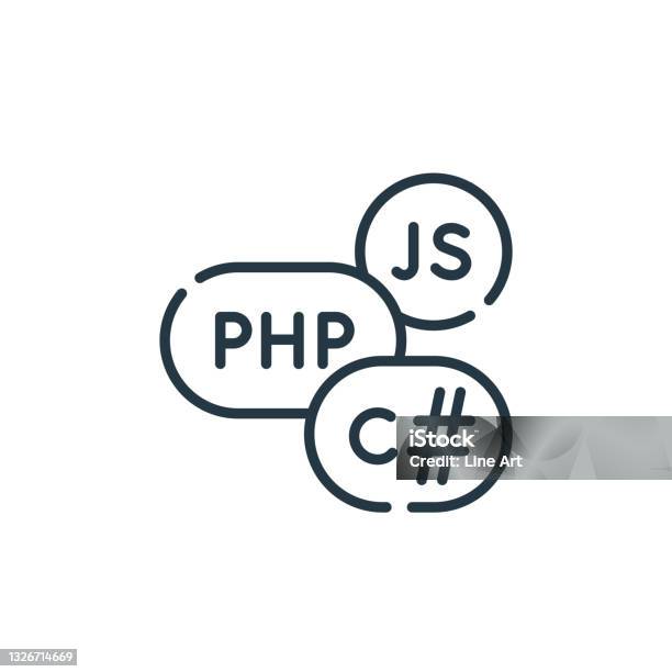 Coder Le Vecteur Dicône Du Langage De Codage Du Concept De Programmation Illustration De Ligne