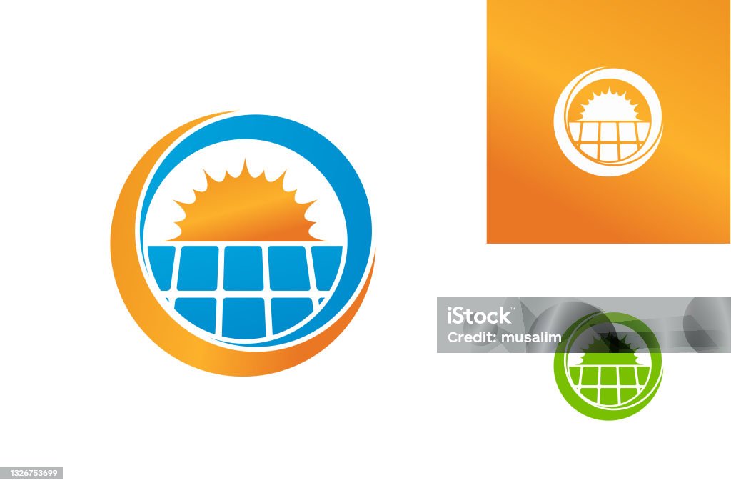 Panneau De Conception De Modèle De Logo Dénergie Solaire Emblème