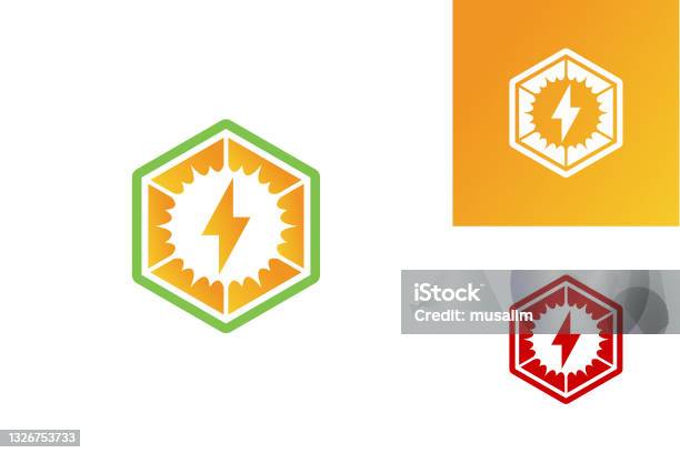 Panneau De Conception De Modèle De Logo Dénergie Solaire Emblème