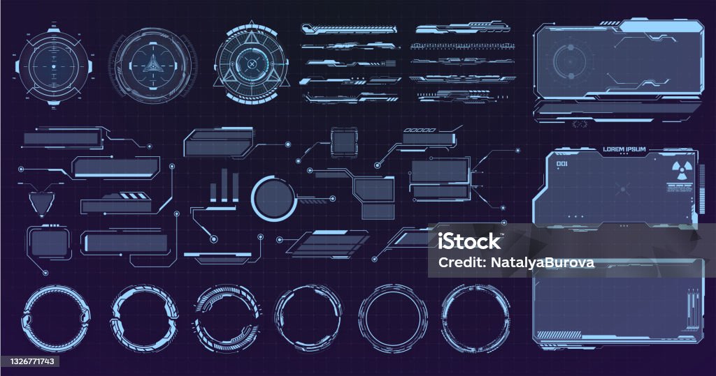 Dasbor Hud Futuristik Scifi Menampilkan Layar Teknologi Realitas