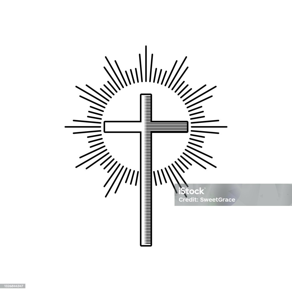 Church Logo Christian Symbols Cross Of The Savior Jesus Christ Shining