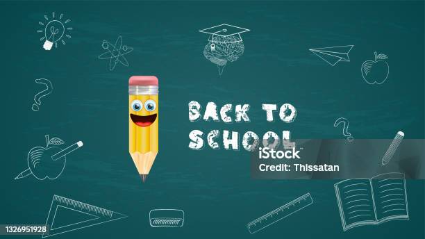 Bannière De Retour À Lécole Avec La Texture Des Icônes De Dessin Au