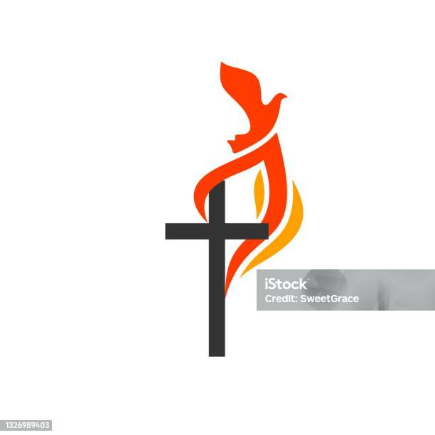 Symboles Chrétiens Le Logo De Léglise La Croix De Jésus La Flamme De