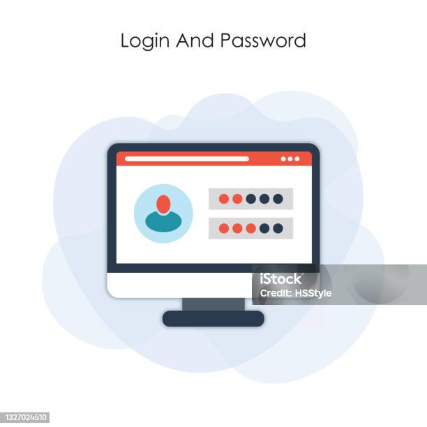 Halaman Login Di Layar Laptop Buku Catatan Dan Formulir Masuk Online
