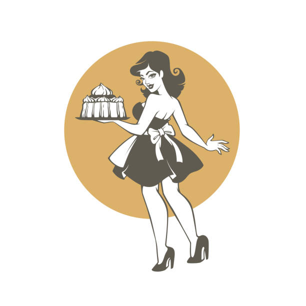 90 Pin Up Girl Cake Stock Illustrations Royalty Free Vector Graphics