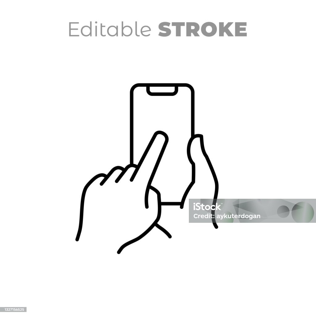 Hands Holding Mobile Phone Stock Illustration Download Image Now
