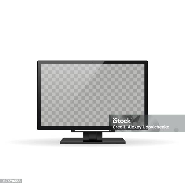 Komputer Realistis Dengan Layar Transparan Pc Realistis Monitor