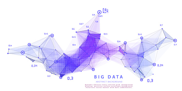 Abstract Analytical Background With Polygonal Grid Analyze Data On White Analytics Algorithms