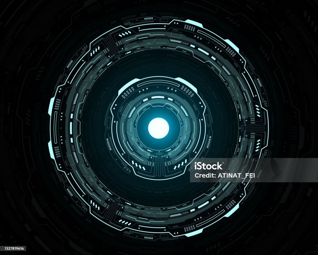 Teknologi Antarmuka Futuristik Lingkaran Fiksi Hud Ilustrasi Stok