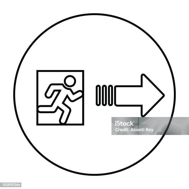 Arrow Emergency Exit Green Out Right Sign Icon Stock Illustration ... Arrow Emergency Exit Green Out Right Sign Icon Stock Illustration ...