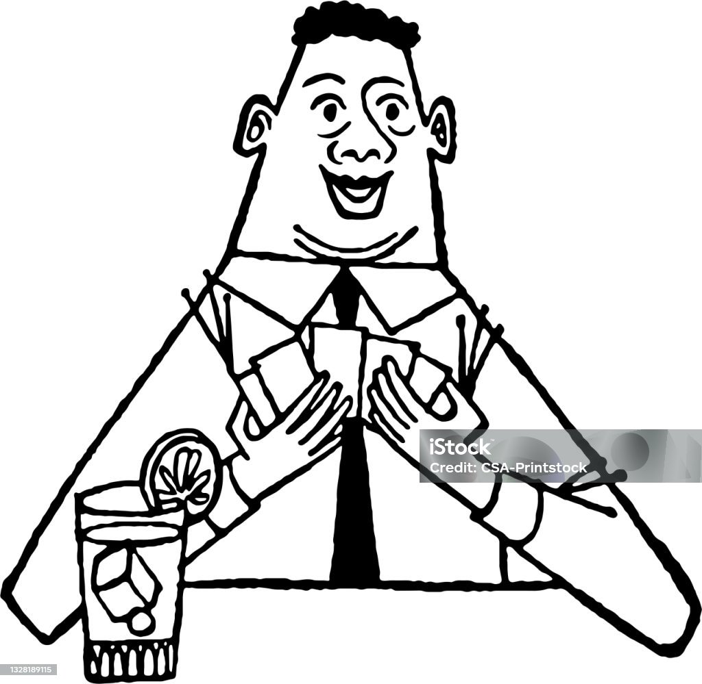 Man Playing Cards Stock Illustration Download Image Now Playing