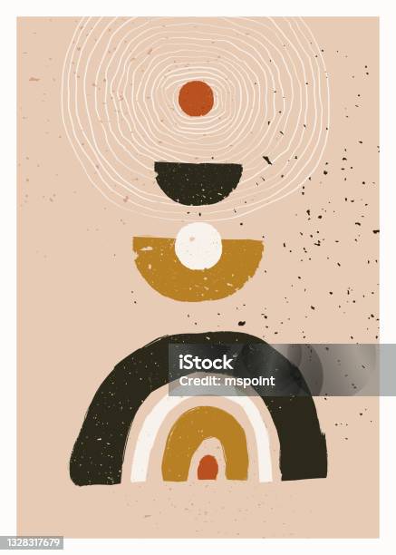Poster Minimalis Seni Abstrak Komposisi Geometris Abstrak Skandinavia