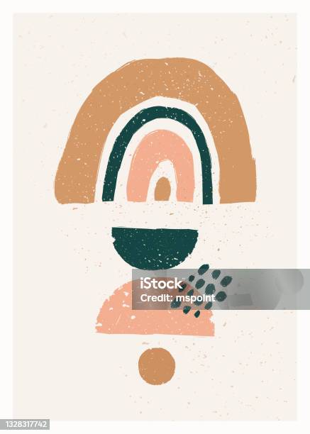 Poster Minimalis Seni Abstrak Komposisi Geometris Abstrak Skandinavia