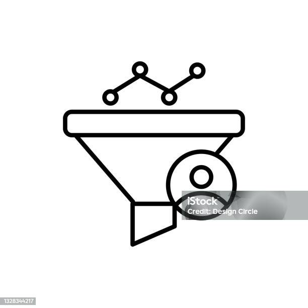 Icône De Contour Vectoriel De Lentonnoir De Conversion Symbole De ... Icône De Contour Vectoriel De Lentonnoir De Conversion Symbole De ...