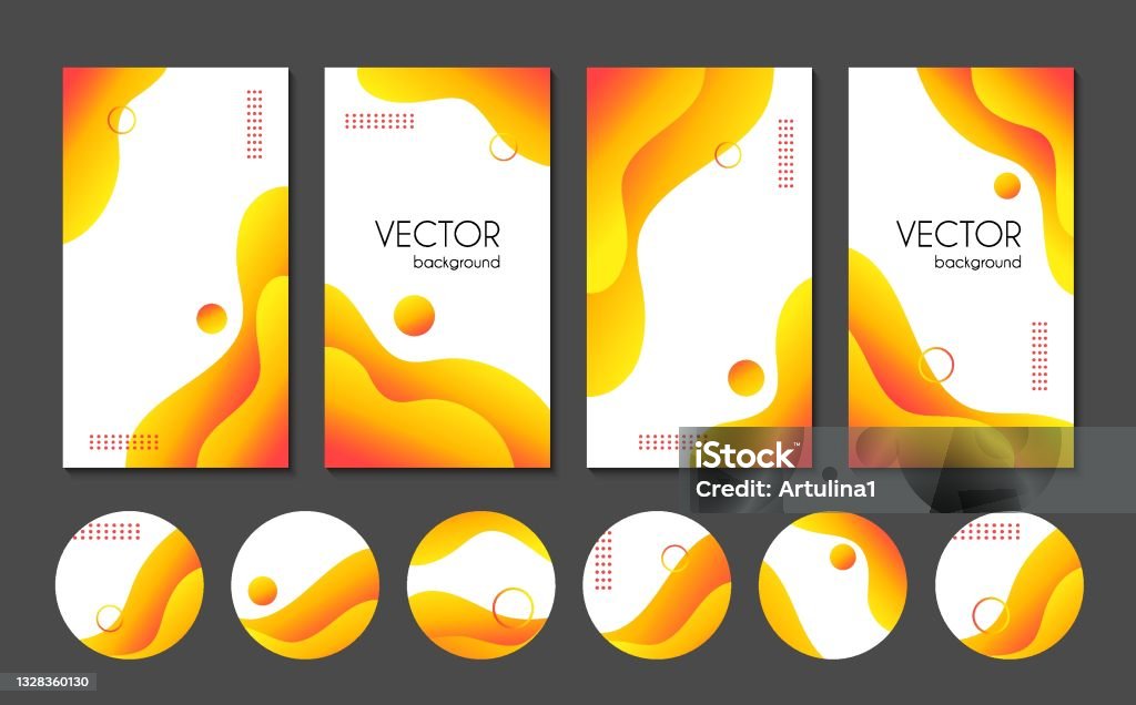 Template Cerita Kuning Cair Abstrak Dan Ikon Sampul Sorotan Untuk Media