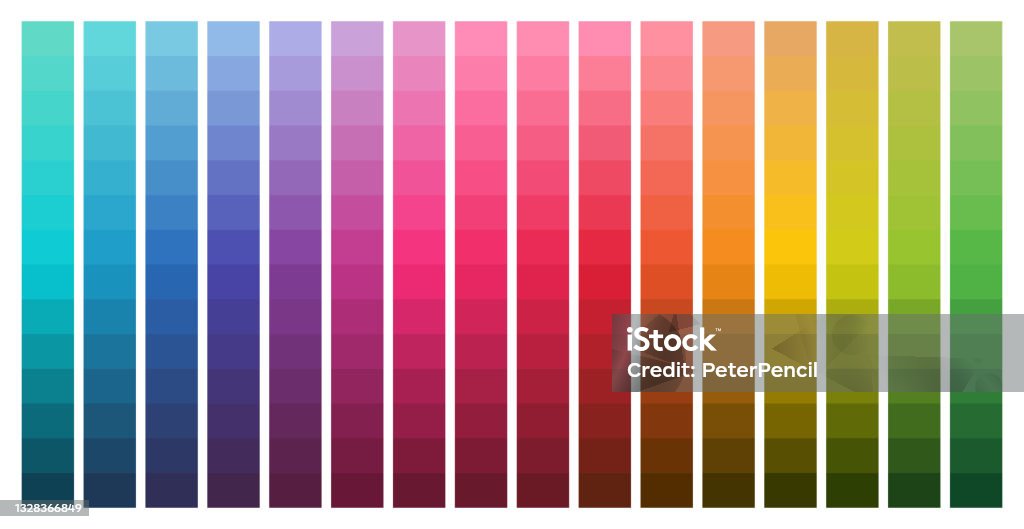 Palet Warna Bagan Warna Cetak Halaman Uji Kode Warna Rgb Hex Html Warna Vektor Ilustrasi Stok