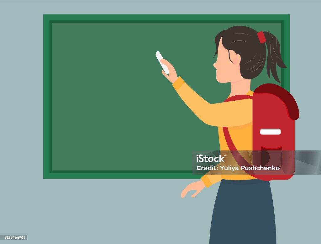 Sebuah Tulisan Sekolahan Di Papan Tulis Kembali Ke Konsep Sekolah