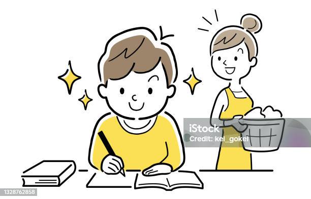 Materi Ilustrasi Vektor Ibu Yang Terkesan Dengan Anak Yang Rela Belajar ... Materi Ilustrasi Vektor Ibu Yang Terkesan Dengan Anak Yang Rela Belajar ...