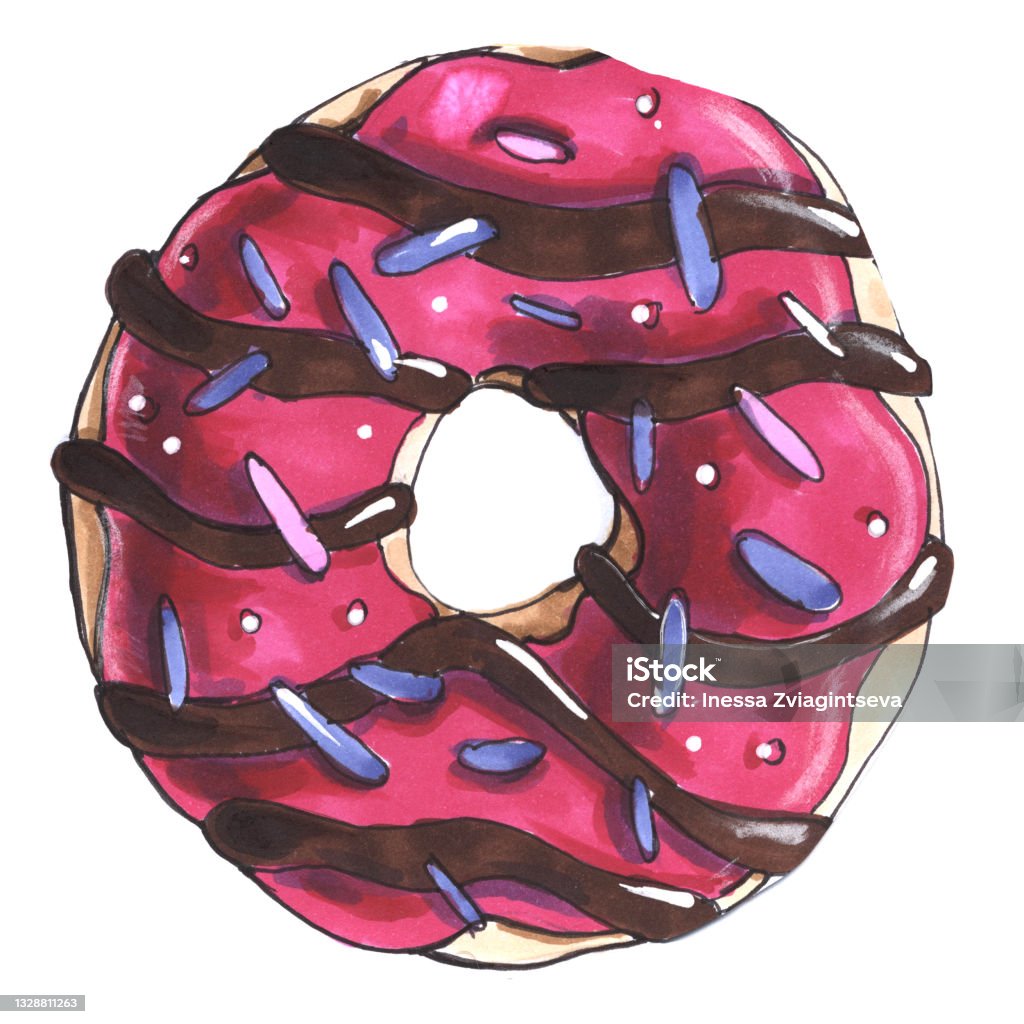 Gaya Kartun Cerah Untuk Anakanak Makanan Manis Makanan Penutup Donat ... Gaya Kartun Cerah Untuk Anakanak Makanan Manis Makanan Penutup Donat ...