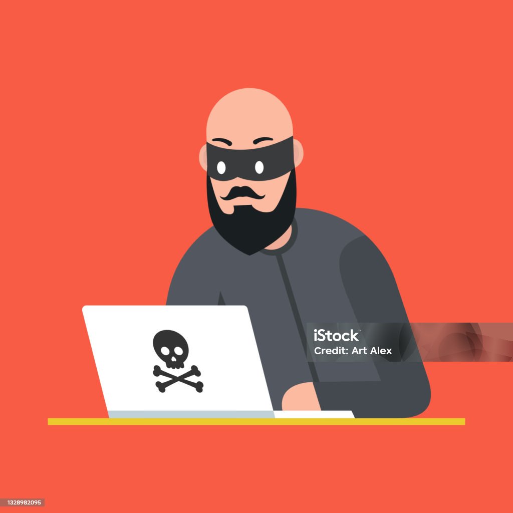 Pencuri Hacker Dengan Laptop Serangan Dunia Maya Ilustrasi Vektor ... Pencuri Hacker Dengan Laptop Serangan Dunia Maya Ilustrasi Vektor ...