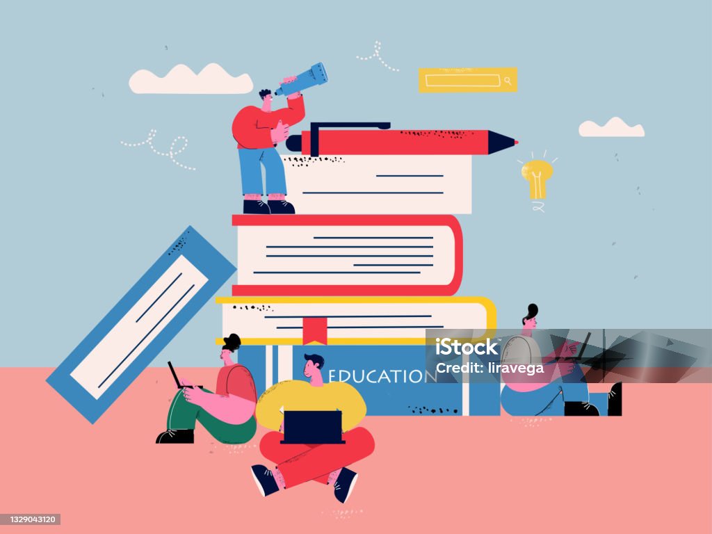 Éducation Apprentissage Enseignement De Lillustration Vectorielle Plate