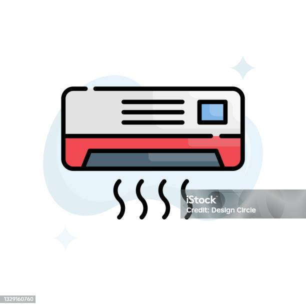 Vecteur De Climatisation Contour Rempli Icône Style Illustration
