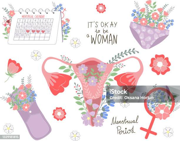 Vector Set Of Menstruation Hygiene Stock Illustration Download Image