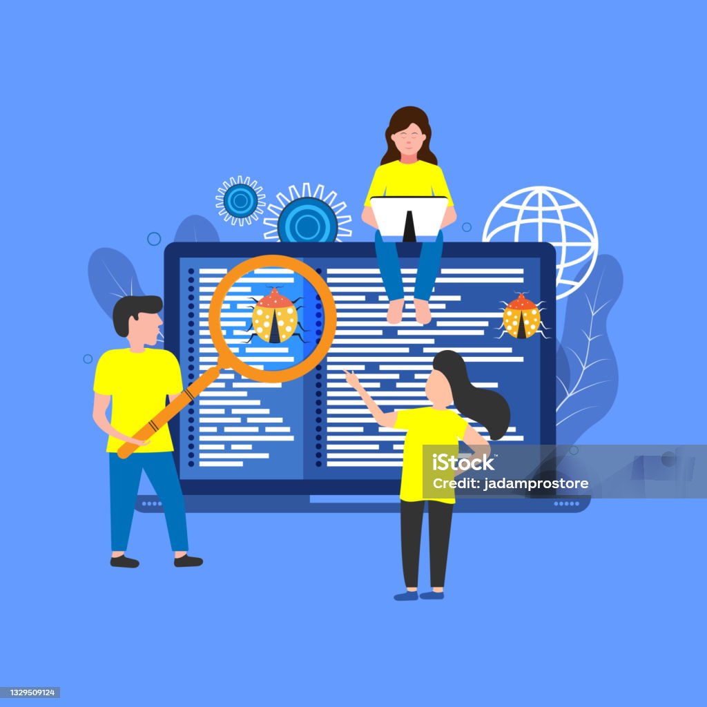Programmers Testing Applications Stock Illustration Download Image