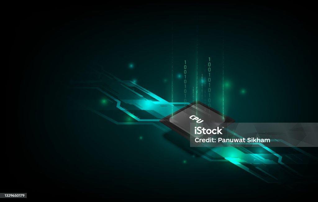 Quantum Computer Large Data Processing Database Conceptcpu Isometric