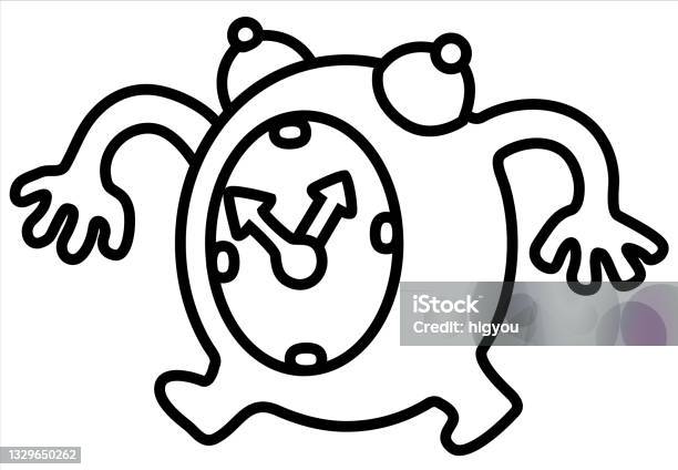 Dessin Animé De Lhorloge De Marche Vecteurs Libres De Droits Et Plus D