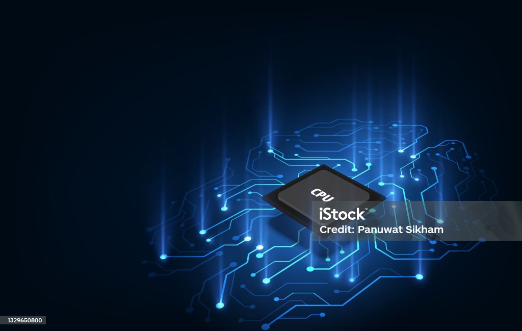 Quantum Computer Large Data Processing Database Conceptcpu Isometric