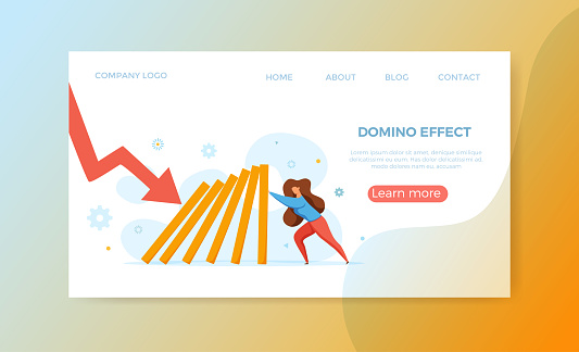 Efek Domino Dari Pengusaha Mendorong Keras Terhadap Jatuhnya Ilustrasi ... Efek Domino Dari Pengusaha Mendorong Keras Terhadap Jatuhnya Ilustrasi ...