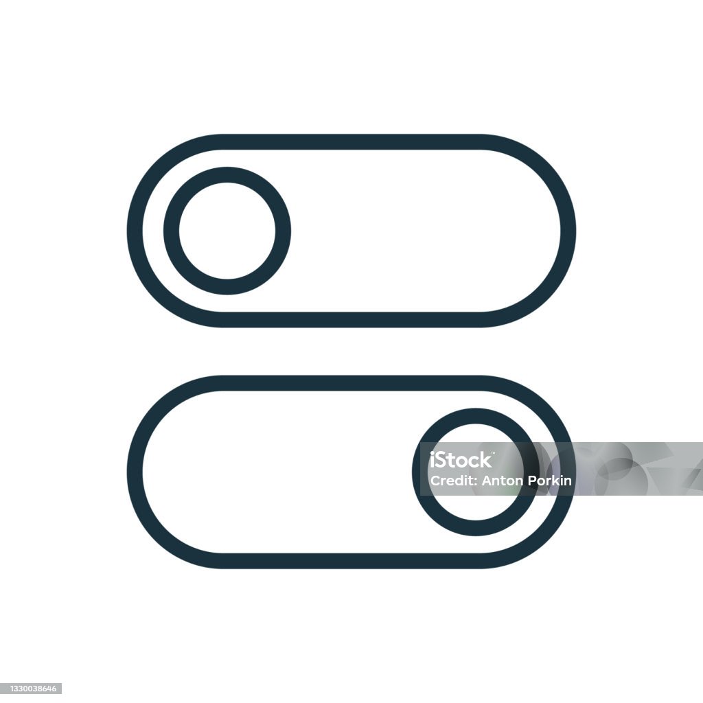 Toggle Buttons Line Icon Slide On And Off Switch Button Linear Icon For Devices User Interface