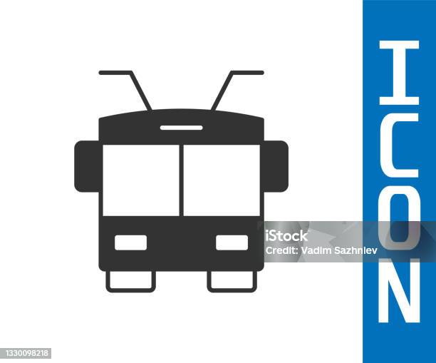 Icône De Trolleybus Gris Isolée Sur Fond Blanc Symbole Des Transports