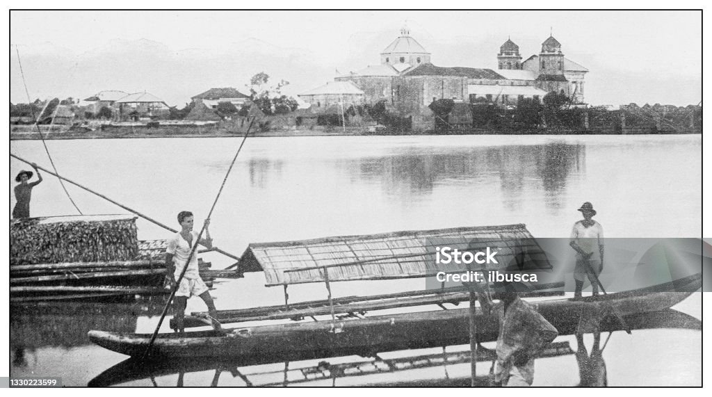 Antique Black And White Photograph Canoes Pasig River Philippines Stock ... Antique Black And White Photograph Canoes Pasig River Philippines Stock ...