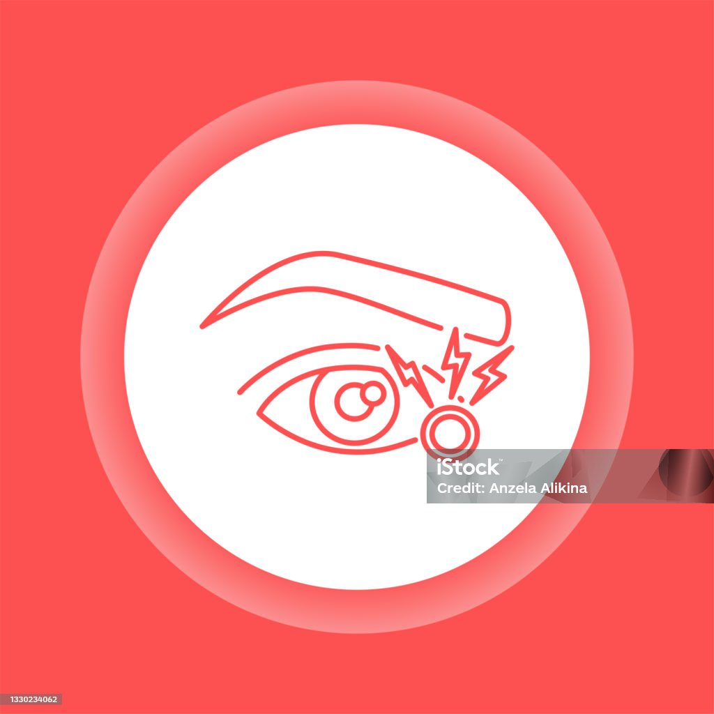 Ilustración De Icono De Botón De Color De Dolor Agudo De Ojos