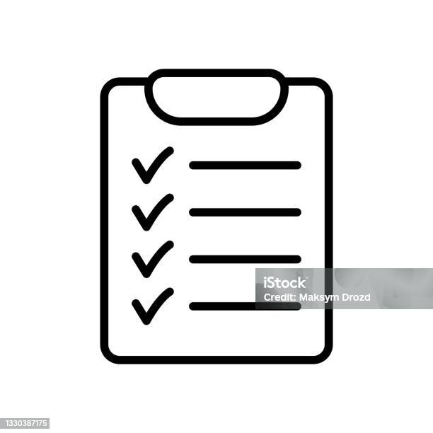 Icône De Liste De Contrôle Style Plat Isolé En Arrièreplan Symbole De