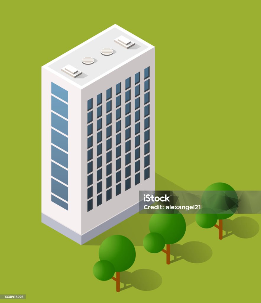 Ilustración De Edificio Isométrico De La Arquitectura Urbana Del Vector