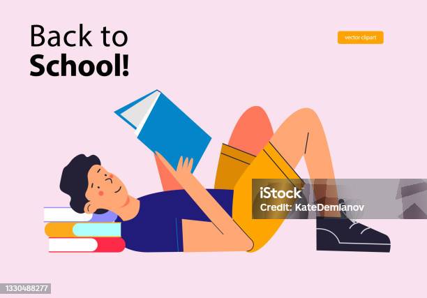 Retour À Lécole Illustration Vectorielle Colorée Bannière Clipart Sur