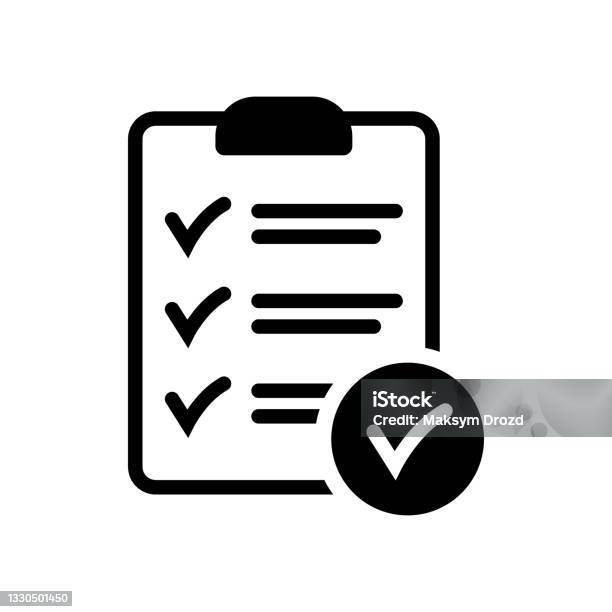 Icône De Liste De Contrôle Style Plat Isolé En Arrièreplan Symbole De