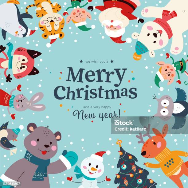 Spanduk Liburan Musim Dingin Dengan Hewan Lucu Santa Claus Karakter Elf ... Spanduk Liburan Musim Dingin Dengan Hewan Lucu Santa Claus Karakter Elf ...