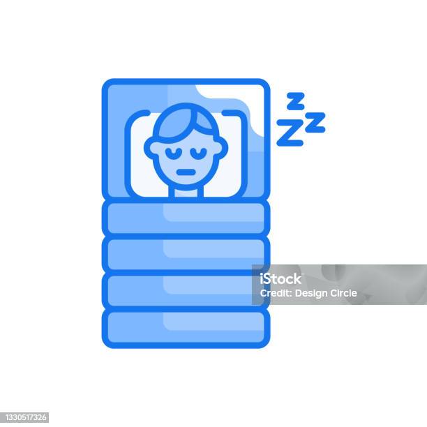 Sleeping Pad Vector Bleu Couleurs Icône Icône Illustration Fichier Eps