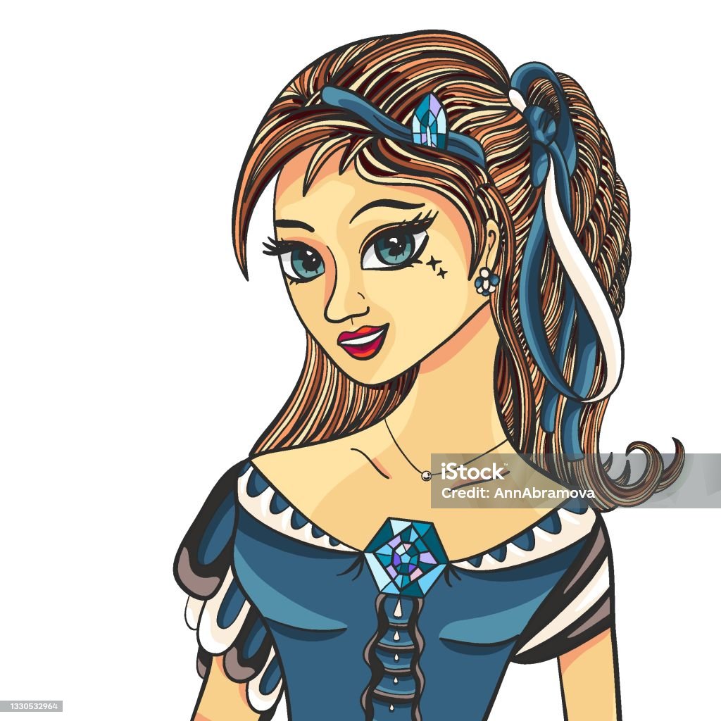 Beautiful Girl Fashionable Illustration Venus Goddess Vector