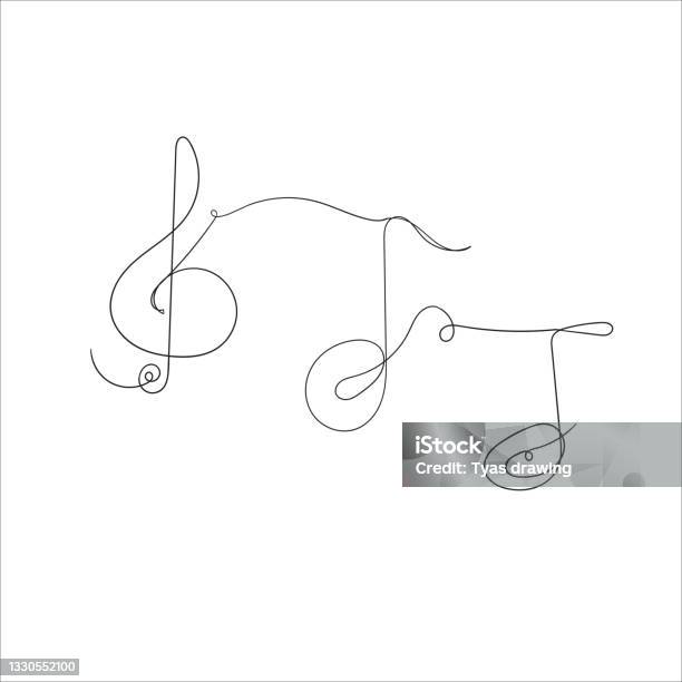 Illustration De Note De Musique Isolée Dans Le Style De Dessin Au Trait