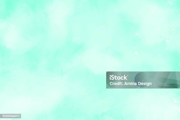 Mint Green Gradient Watercolor Vector Background Hand Drawn Aquarelle
