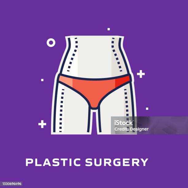 Chirurgie Plastique Icône De Ligne Plate Illustration De Symbole