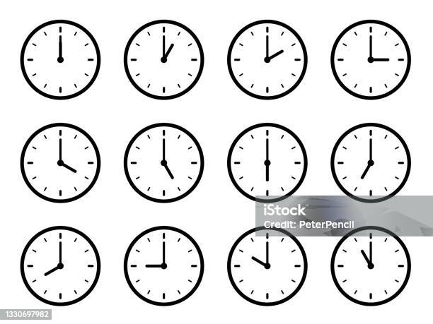 Jeu De Fuseaux Horaires Dhorloge Illustration Vectorielle Différents